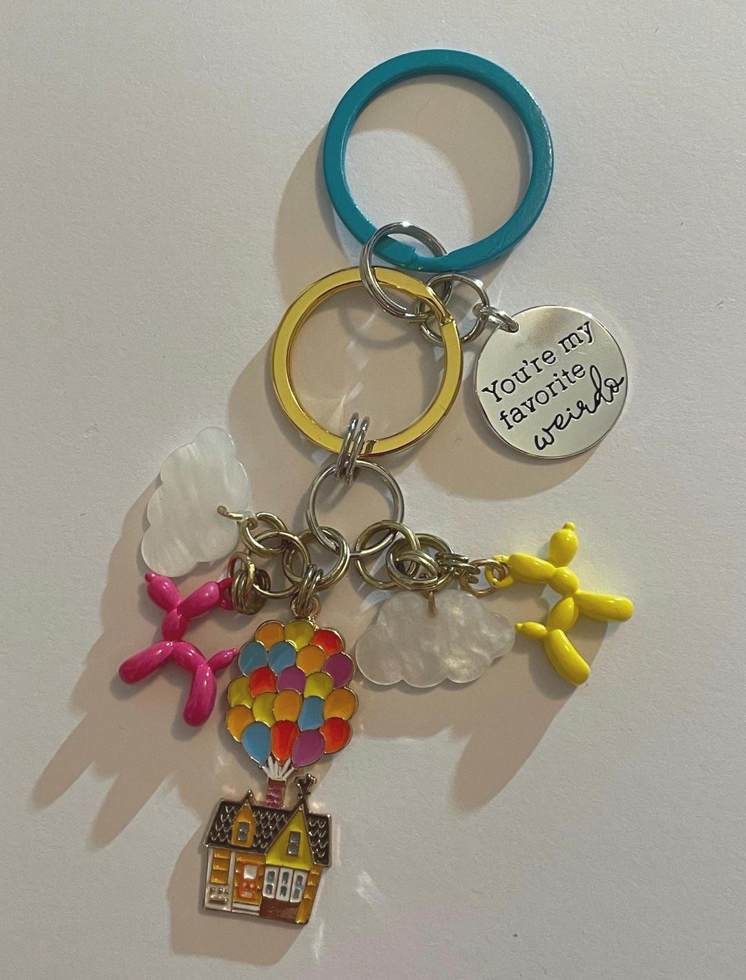 Custom Handmade Disney PIXAR Inspired UP HOUSE Keychain Car Dashboard ...