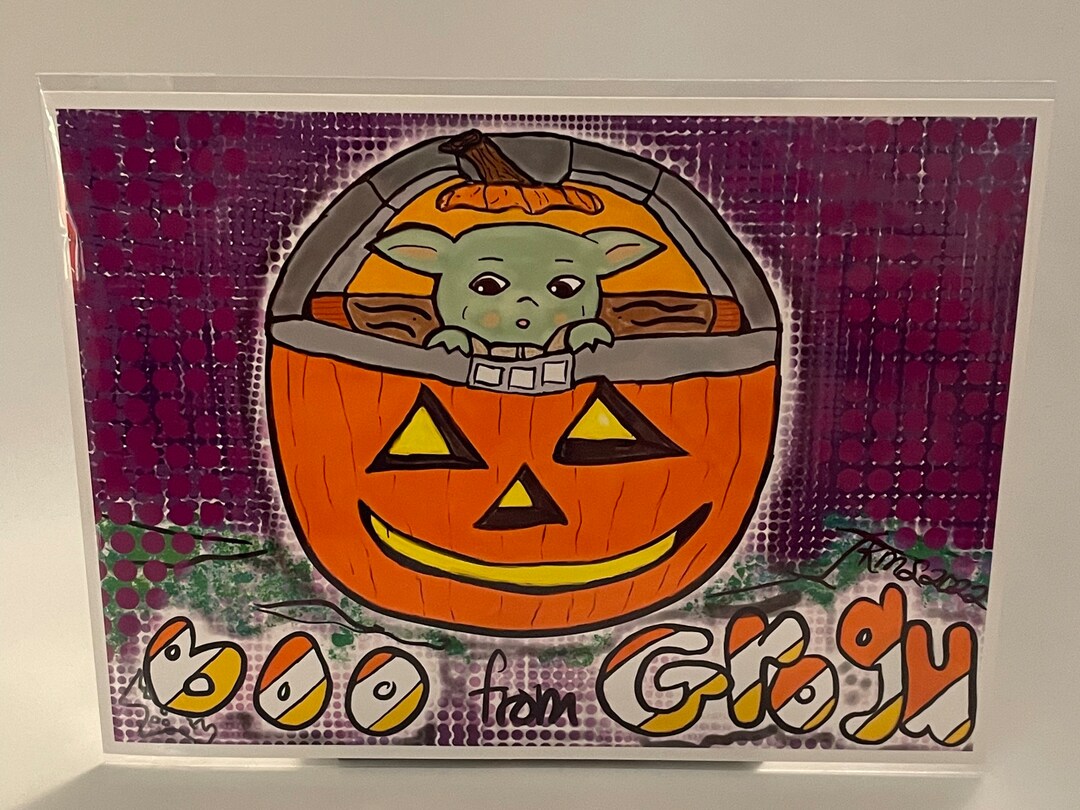 Grogu Halloween Art Print: Star Wars Inspired Procreate Illustration (5 ...