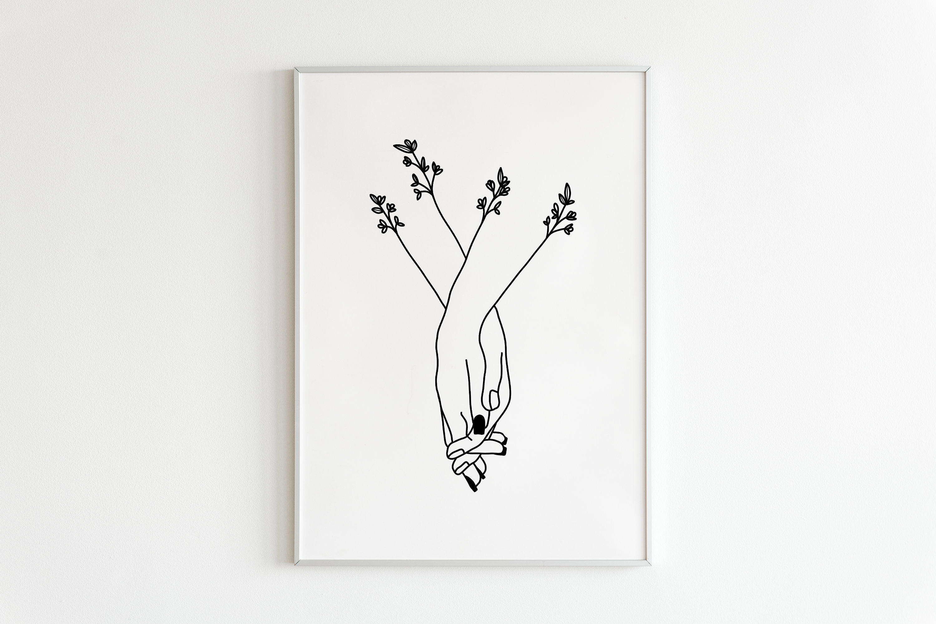 Holding Hands Line Art Print, Instant Download, Digital Print ...