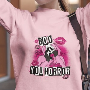 Boo You Horror Halloween Sweatshirt Ghost Calling Sweater - Etsy
