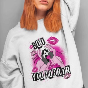 Boo You Horror Halloween Sweatshirt Ghost Calling Sweater - Etsy