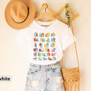 Alphabet T-shirt, ABC Tee, Animals Alphabet T-shirt, Kingergarten ...