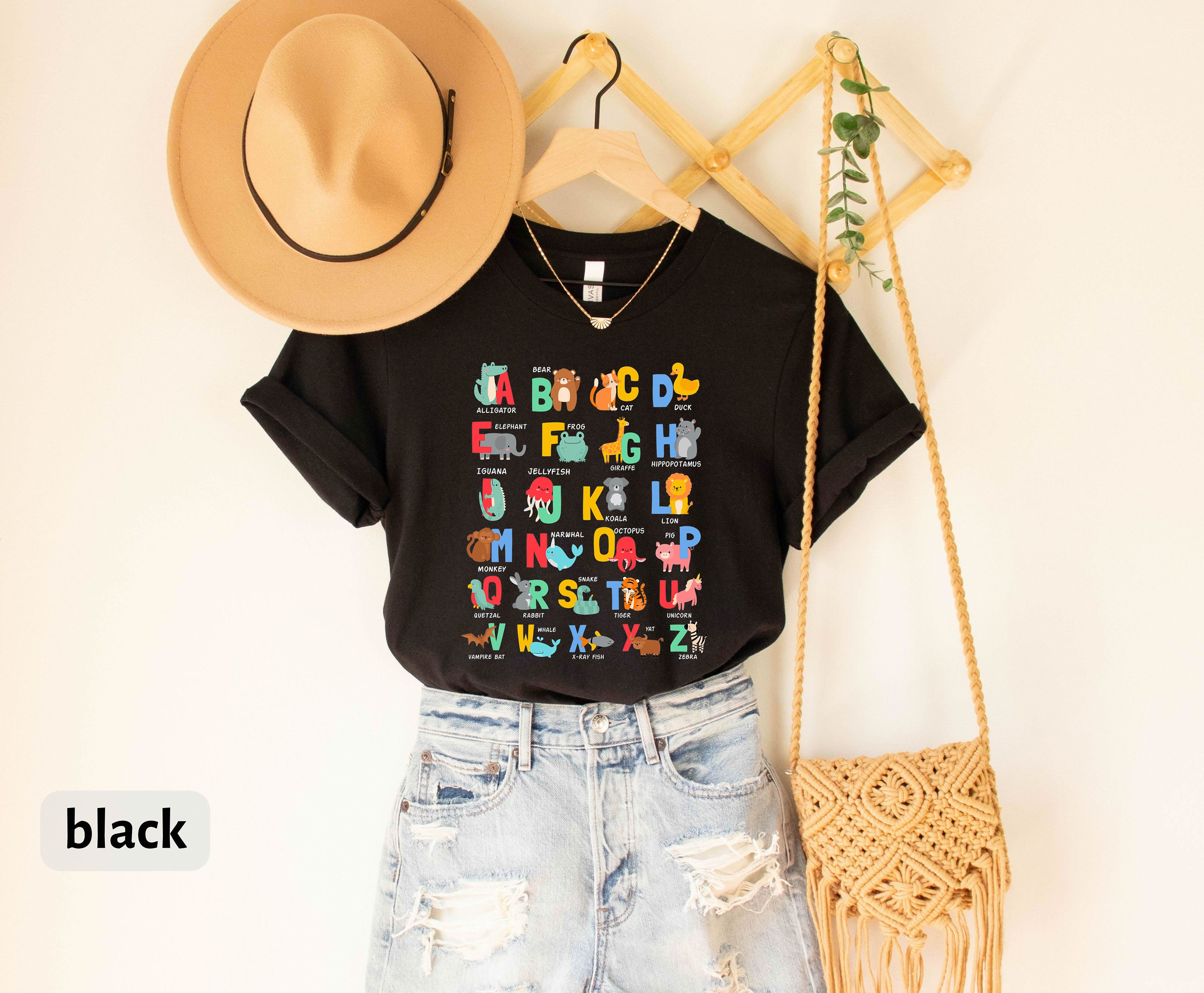 Alphabet T-shirt, ABC Tee, Animals Alphabet T-shirt, Kingergarten ...