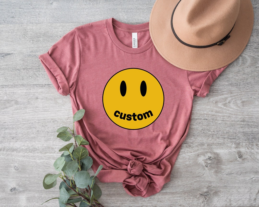 Custom Smile Face T-shirt, Smile Face With Name Tee, Personalized Smile ...