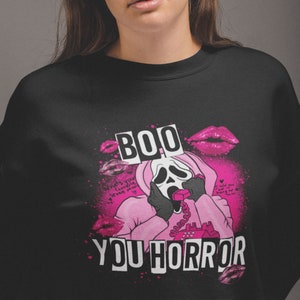 Boo You Horror Halloween Sweatshirt Ghost Calling Sweater - Etsy