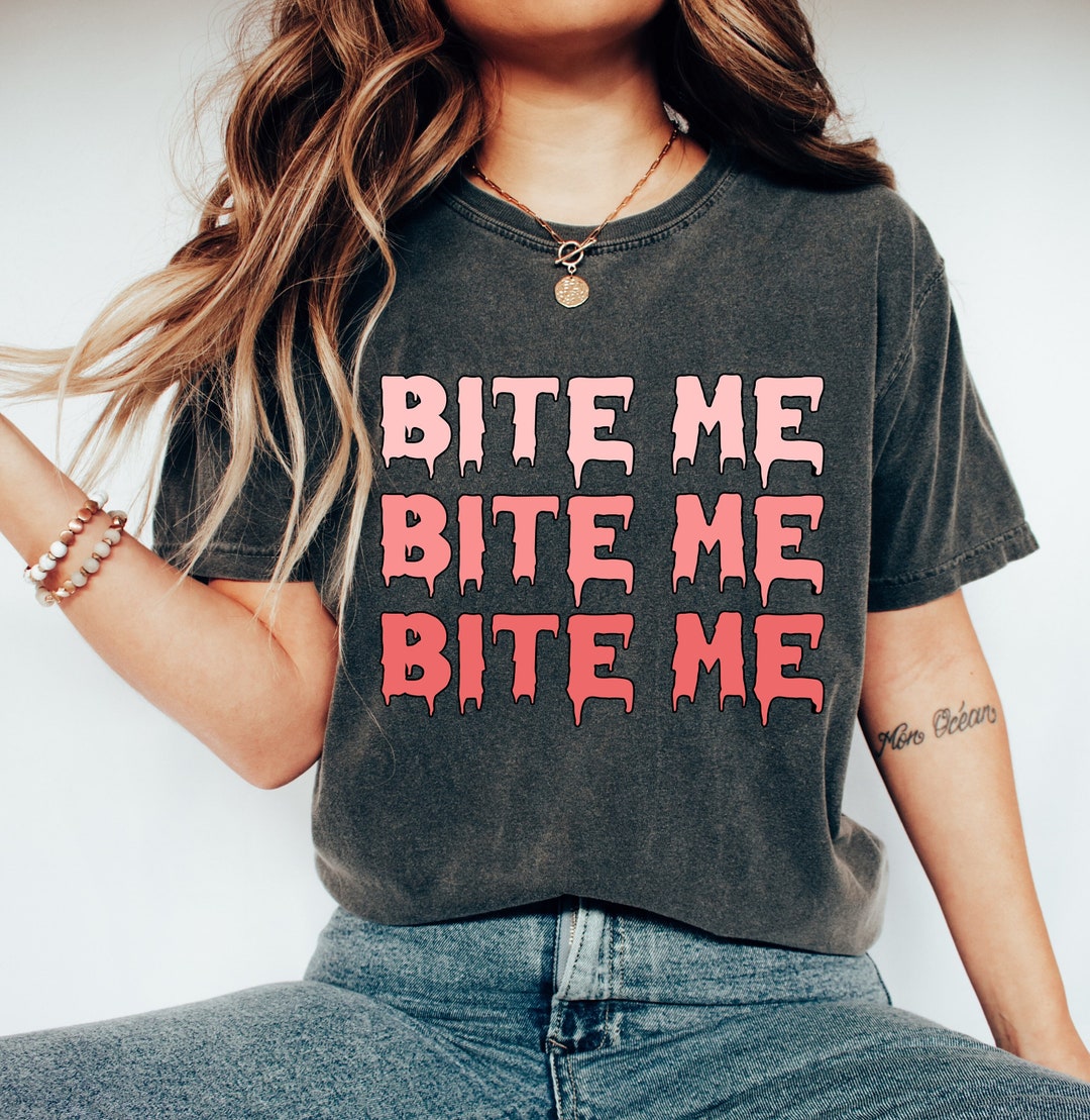 Bite Me Shirt, Bite Me Skull Halloween Shirt, Halloween Family Shirt ...