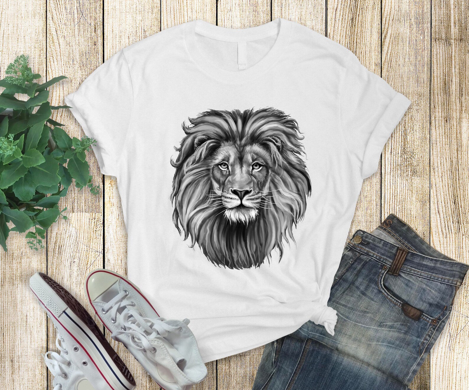 Lion Face T-shirt, Lion Animal Shirts for Men and Women, Lions Gifts ...