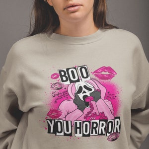 Boo You Horror Halloween Sweatshirt Ghost Calling Sweater - Etsy