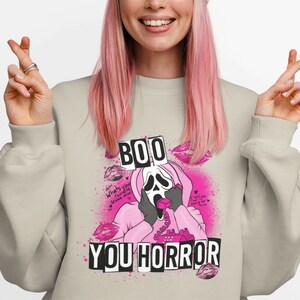 Boo You Horror Halloween Sweatshirt Ghost Calling Sweater - Etsy