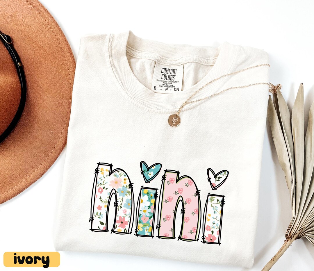 Cute Nini T-shirt, Retro Nini Tee, Mothers Day Gift Shirt, Grandma Gift ...