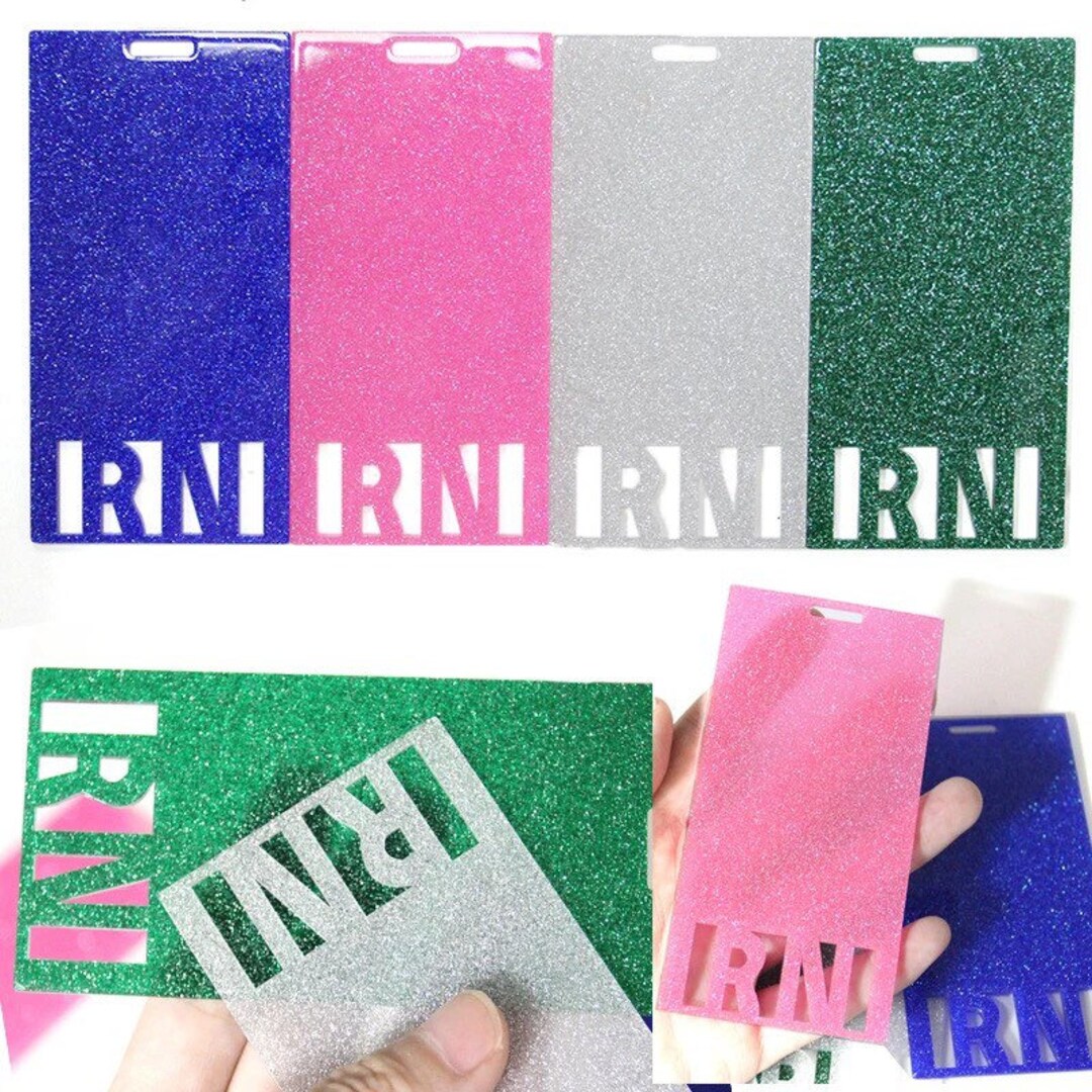 Pink Glitter RN Badge Buddy - Etsy