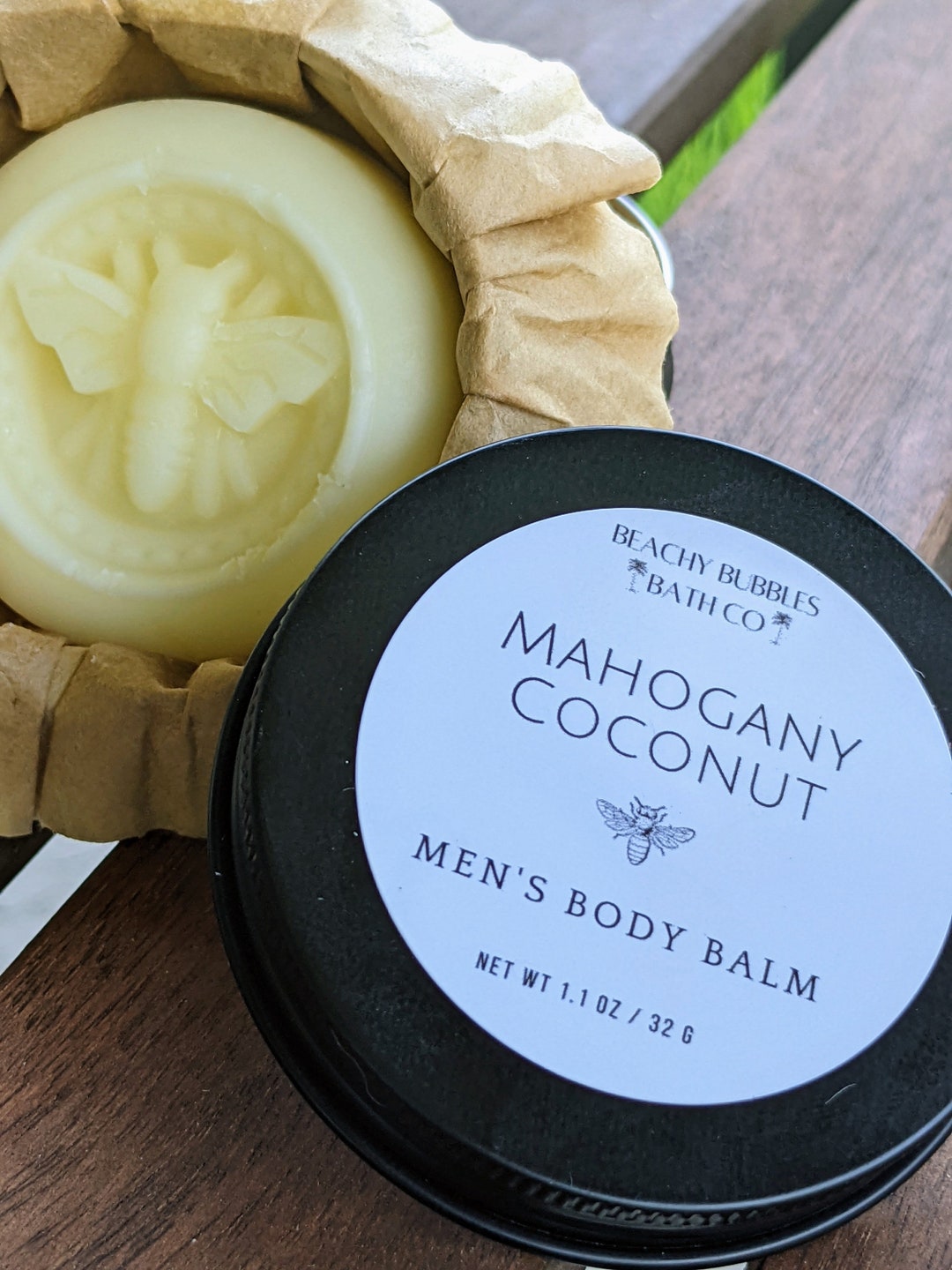 Mahogany Coconut Men's Body Balm, Unisex Scent, Solid Lotion Bar ...