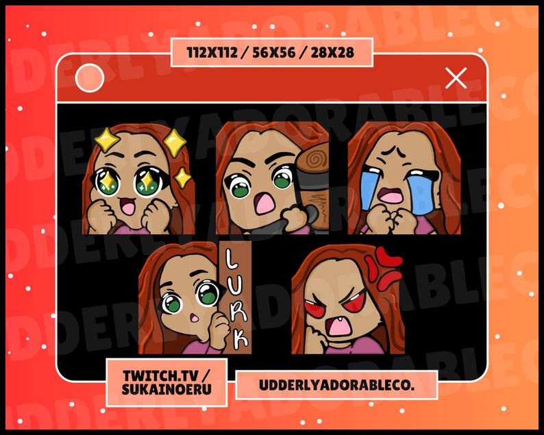 Cute Chibi Anime Girl Emotes 5 Pack Twitch, YT, Discord, Etc. - Etsy
