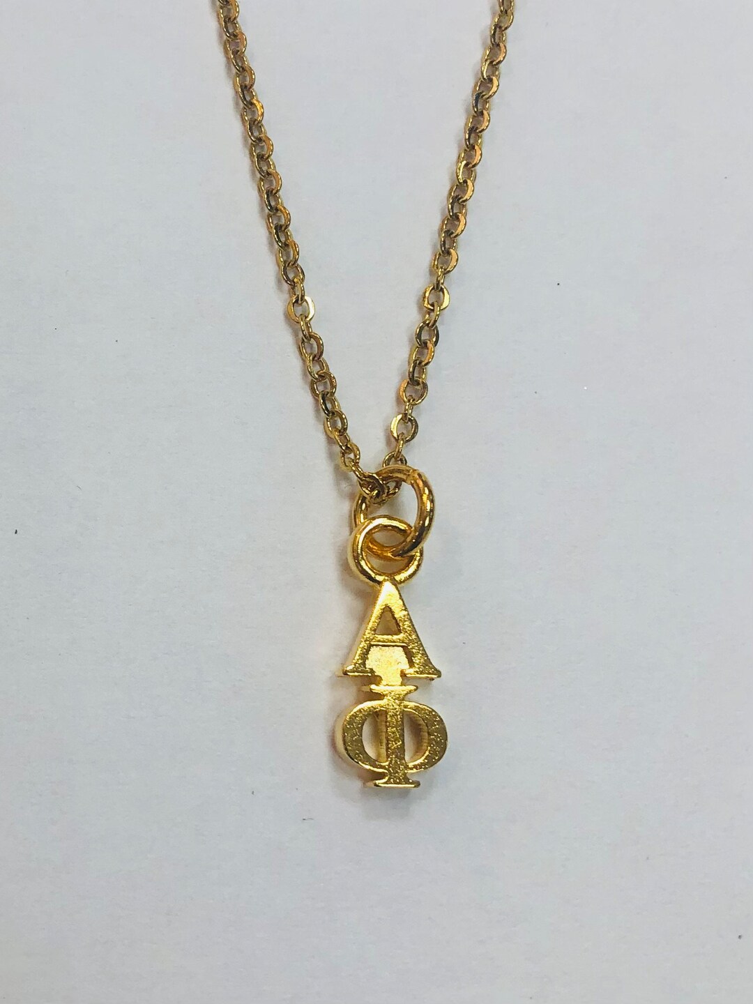Gold Plated Alpha Phi Artisan Lavaliere Necklace - Etsy