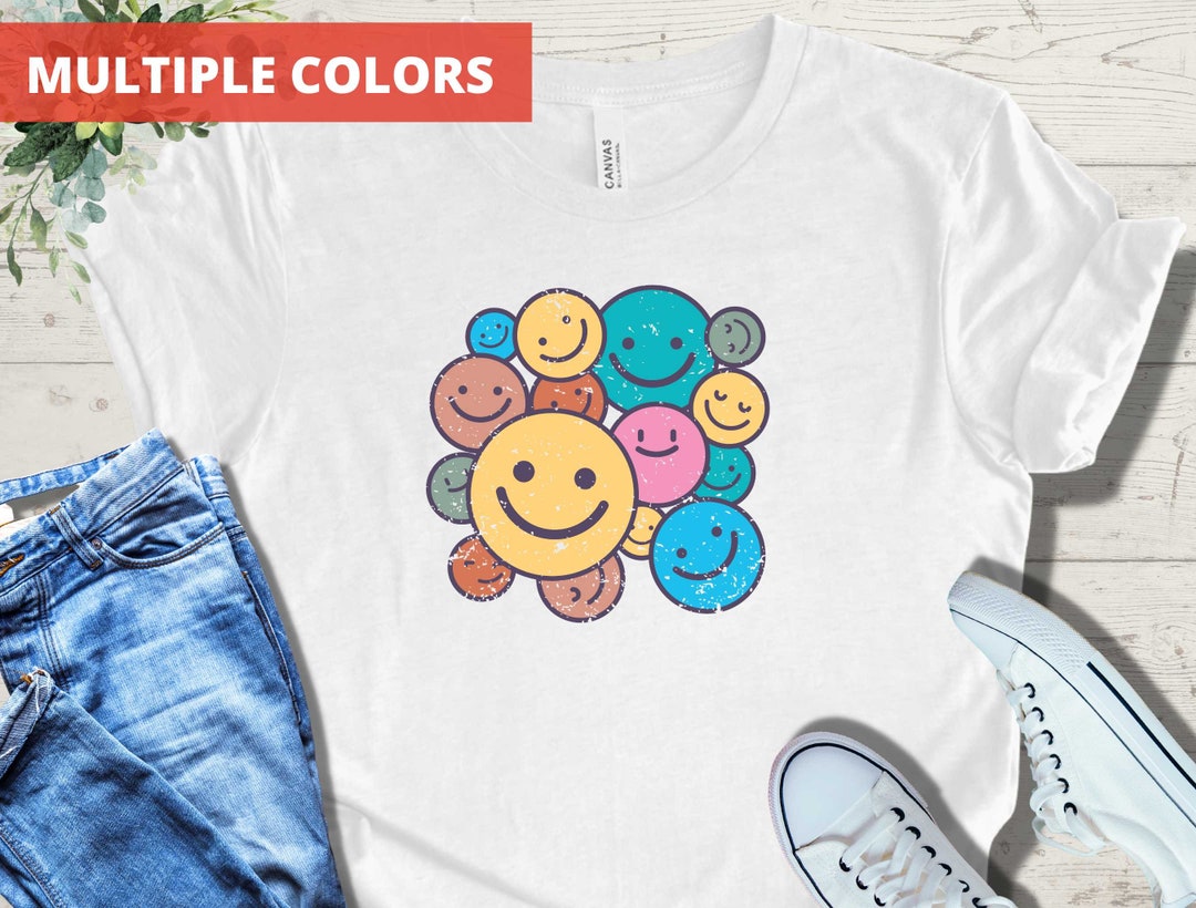 Retro Smiley Faces Shirt, Smile Face T-shirt, Vintage Smiley Face Gift ...