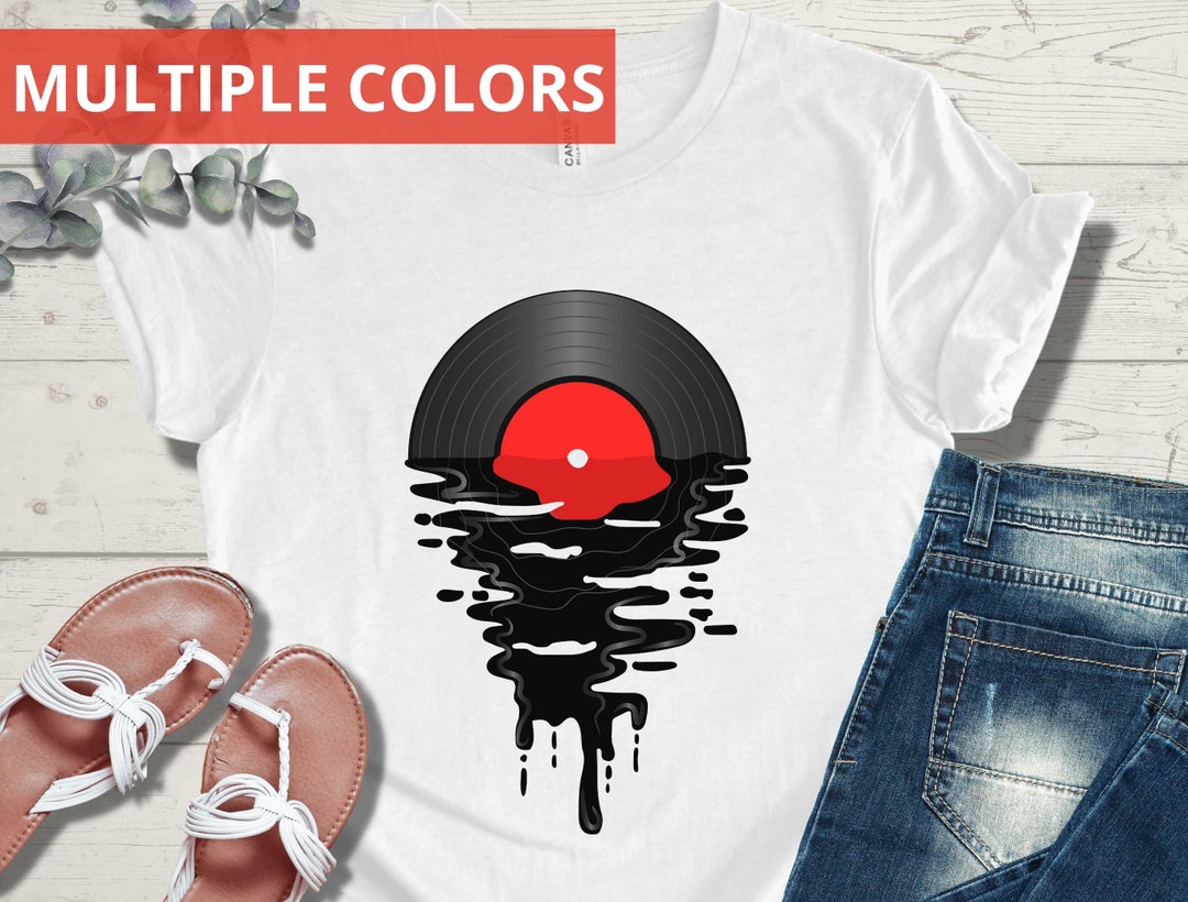 Retro Music Melting Vinyl T Shirt Dripping Cool Record DJ Music Gift ...
