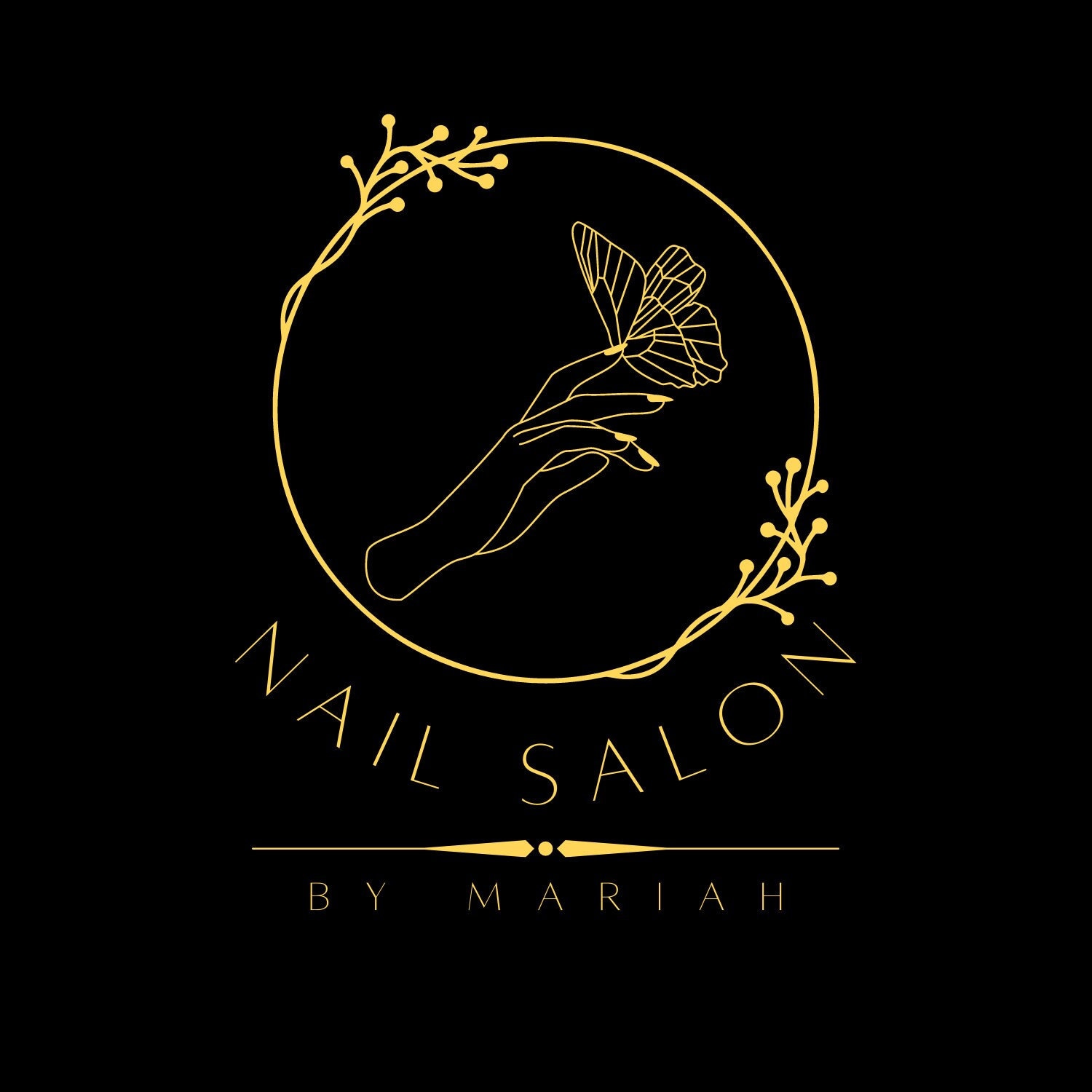 Nail Salon Logo Gold Black - Etsy