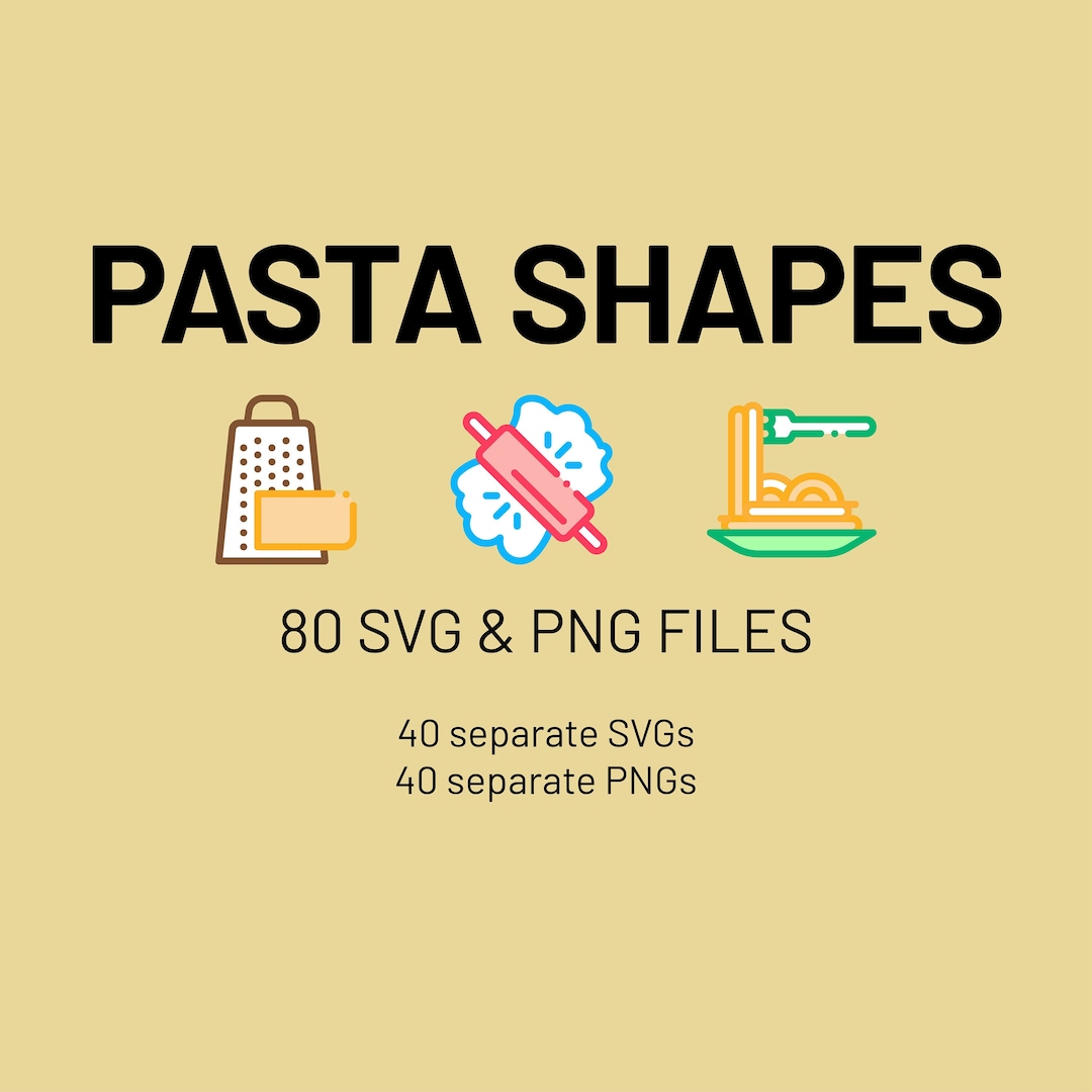 Pasta Shapes Pantry Organization Labels SVG PNG, Pantry Essentials ...