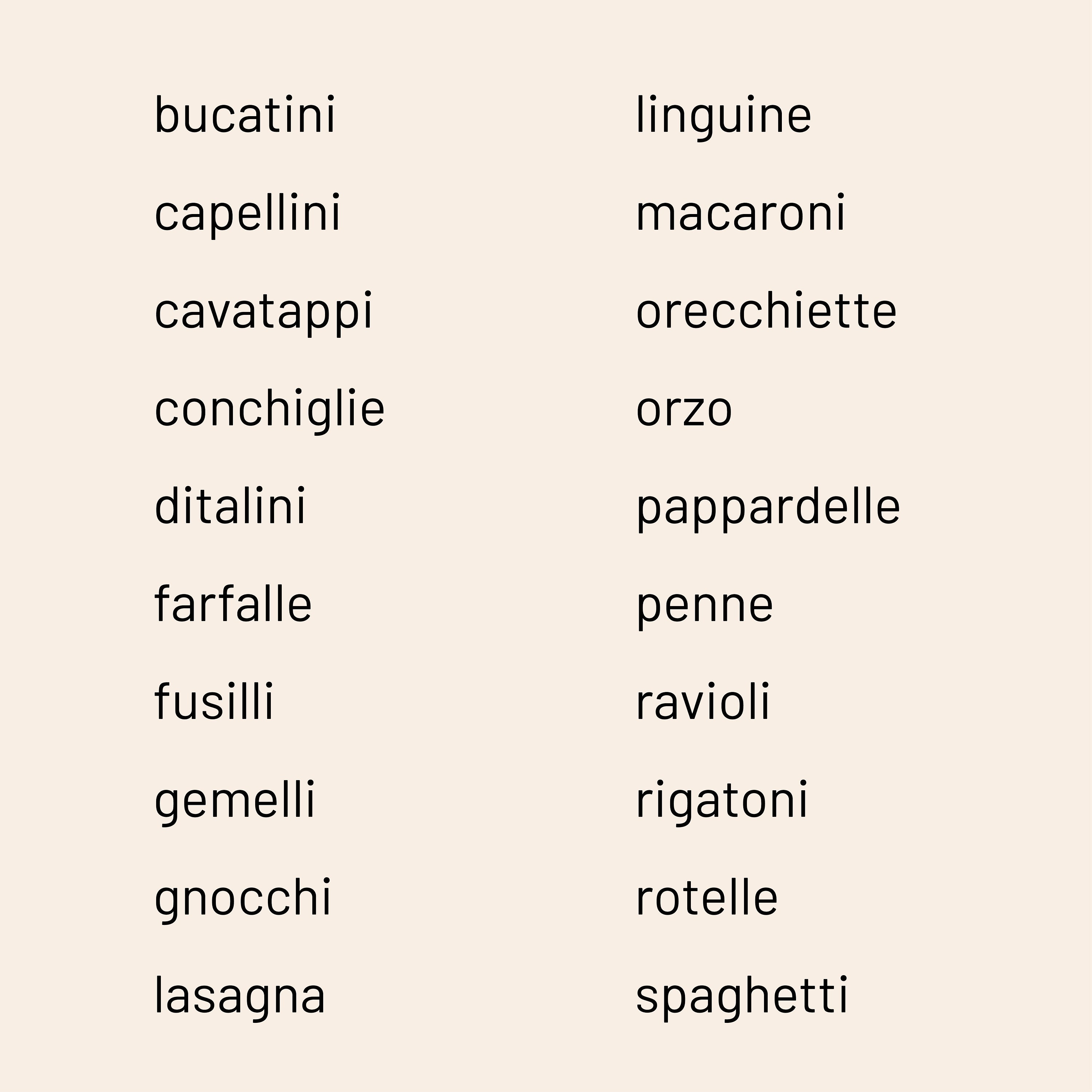 Pasta Shapes Pantry Organization Labels SVG PNG, Pantry Essentials ...