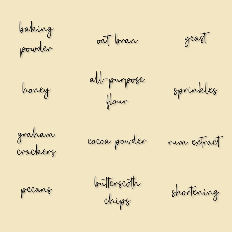Baking Essentials Labels SVG PNG, Pantry Labels, Pantry Organization ...