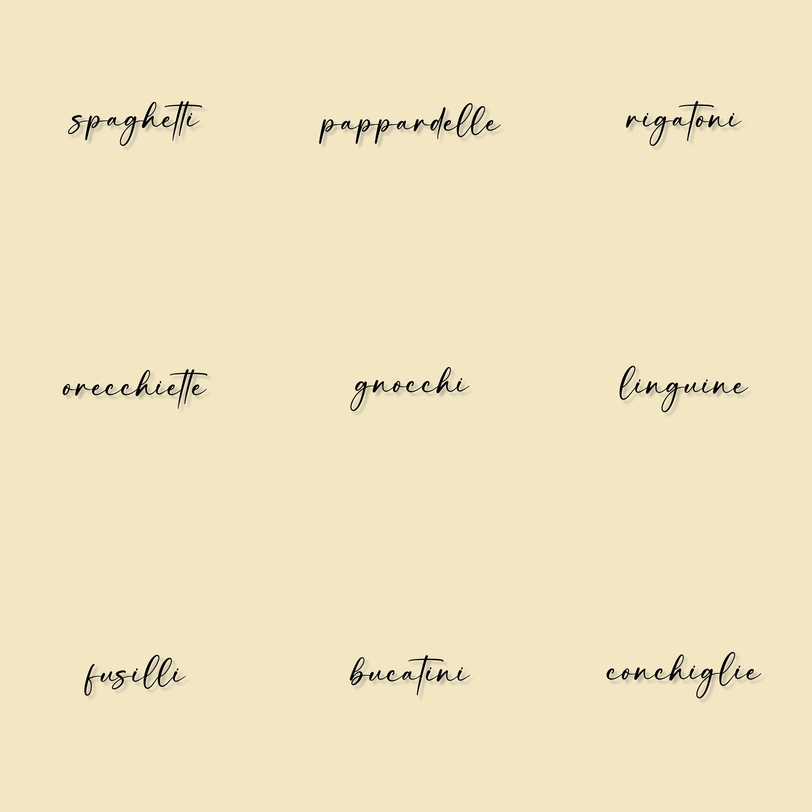 Pasta Shapes Pantry Organization Labels SVG PNG, Pantry Essentials ...