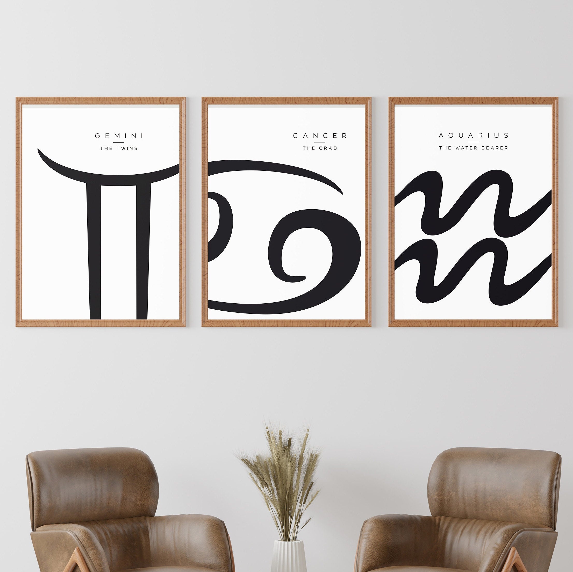 Zodiac Signs Wall Art, Zodiac Symbols Minimalist Design, Astrology ...