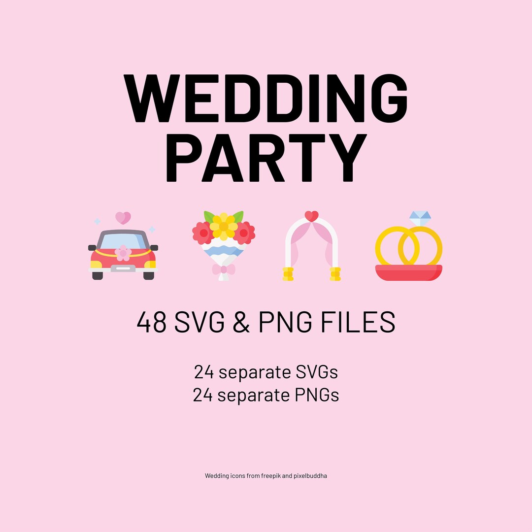 Wedding Party SVG PNG Files, Digital Download, Words, Sayings, Phrases ...