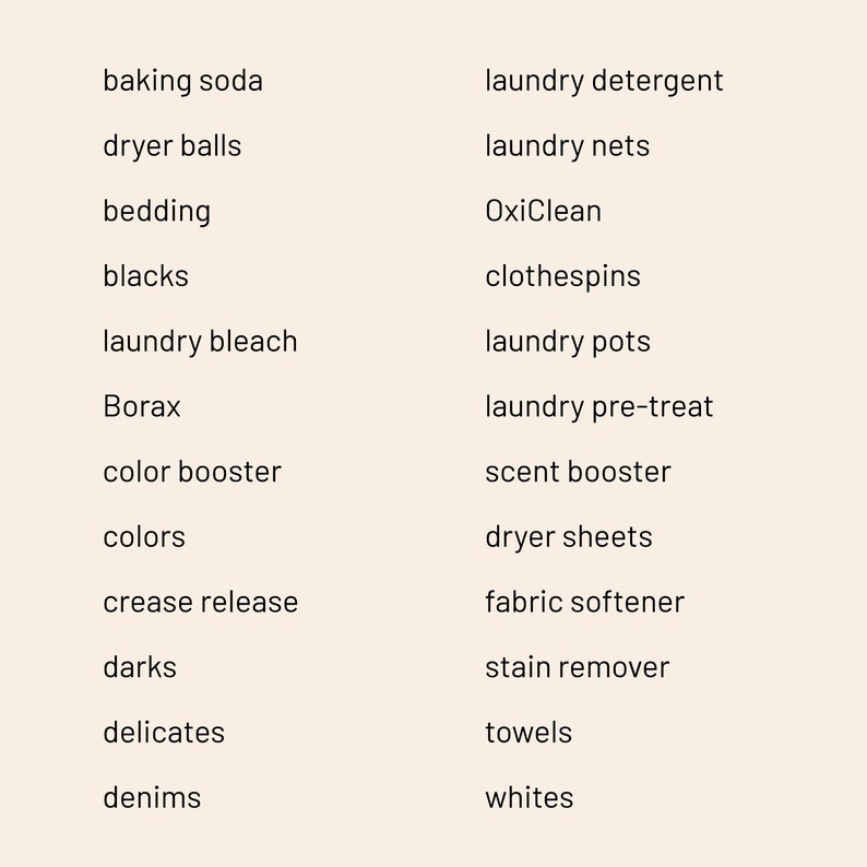 Laundry Room Labels SVG PNG, Laundry Essentials Labels, Laundry ...