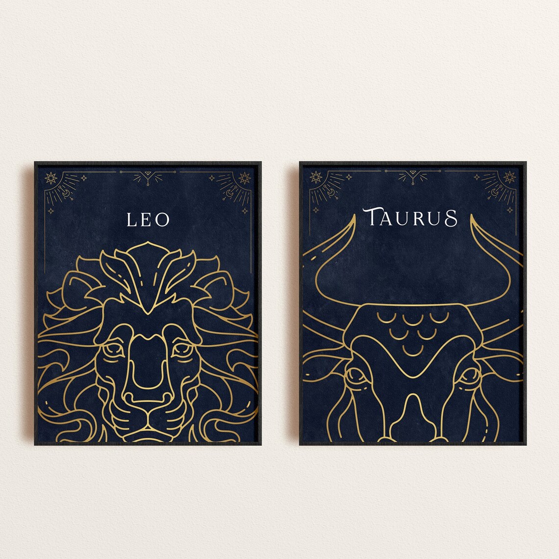Zodiac Symbols Wall Art Zodiac Animal Signs Design Celestial - Etsy