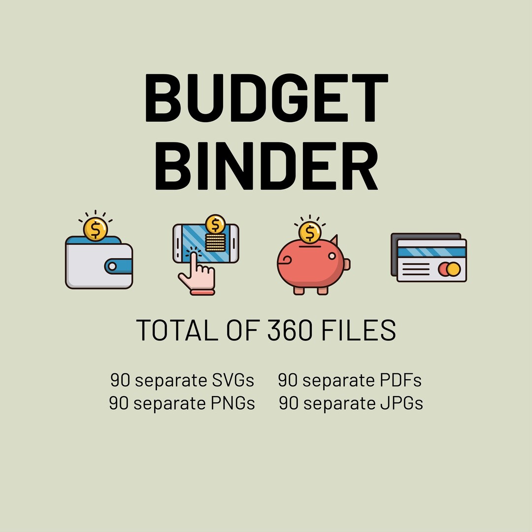 Budget Binder Labels SVG PNG, Money Essentials Labels, Finance Planning ...