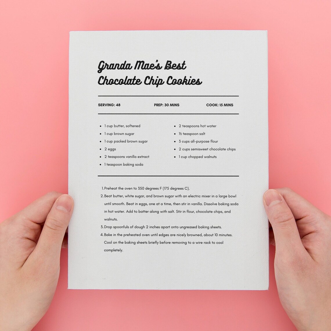 Editable Recipe Card, Canva Template Recipe Card, Custom Personalized ...