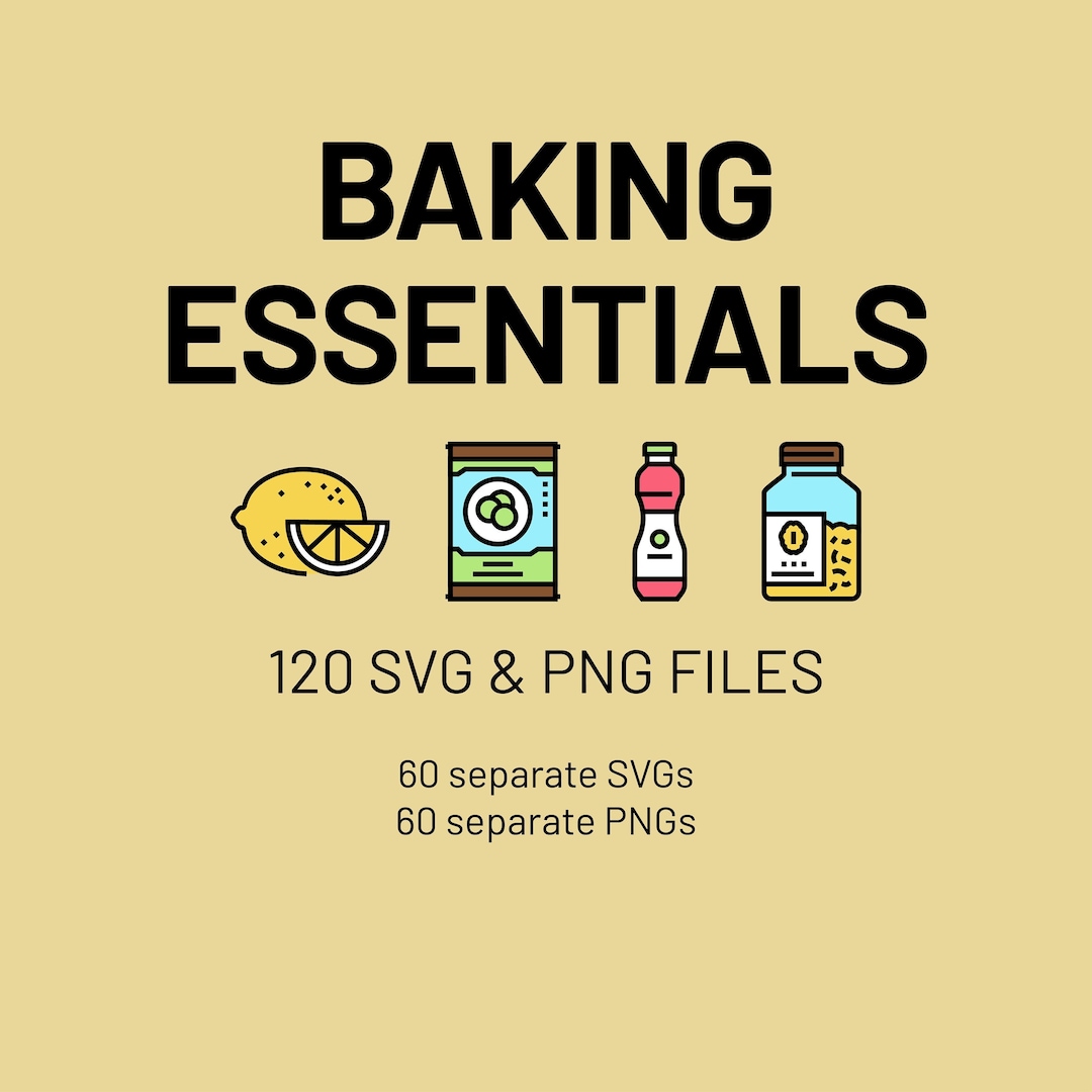 Baking Essentials Labels SVG PNG, Pantry Labels, Pantry Organization ...