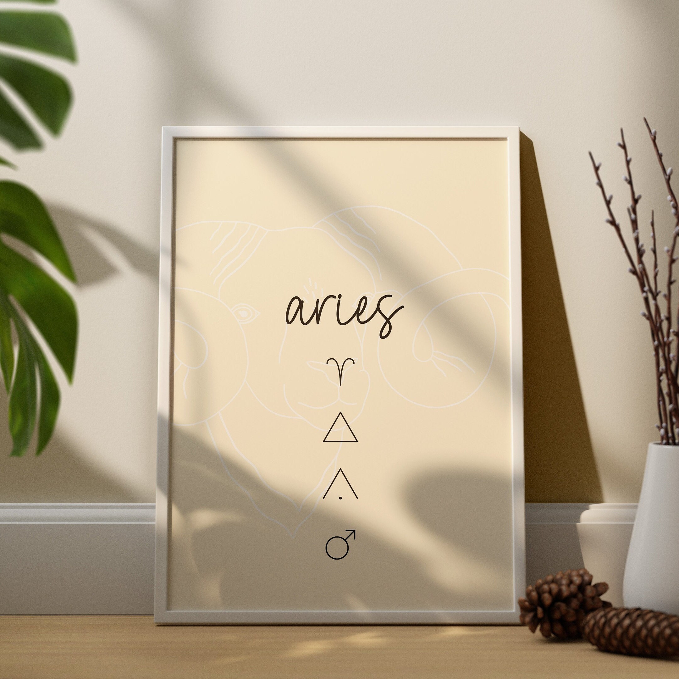 Zodiac Symbols Boho Wall Art, Zodiac Signs Boho Design, Astrology Print ...