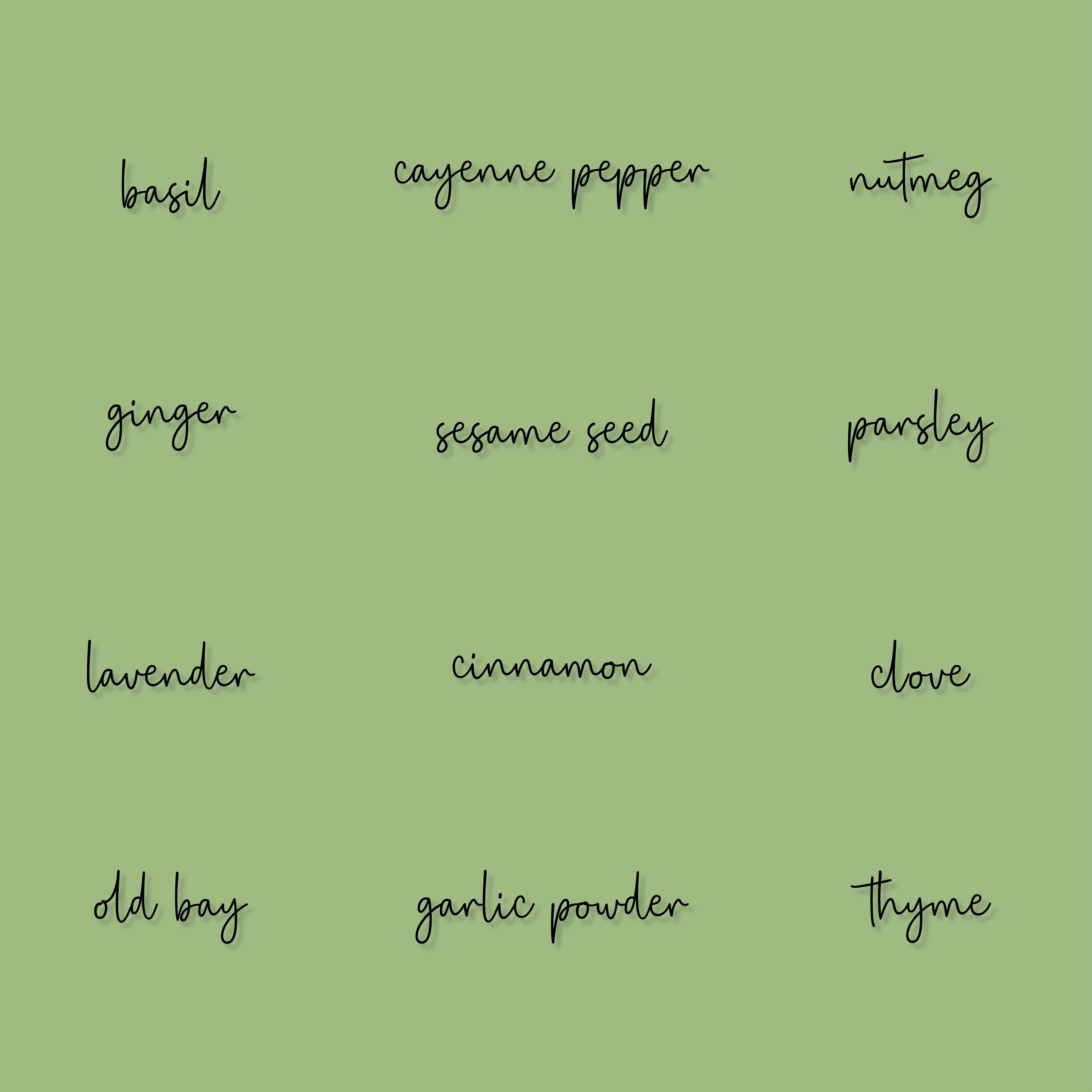 Spices Herbs SVG PNG Files, Digital Download, Words, Titles, Labels ...