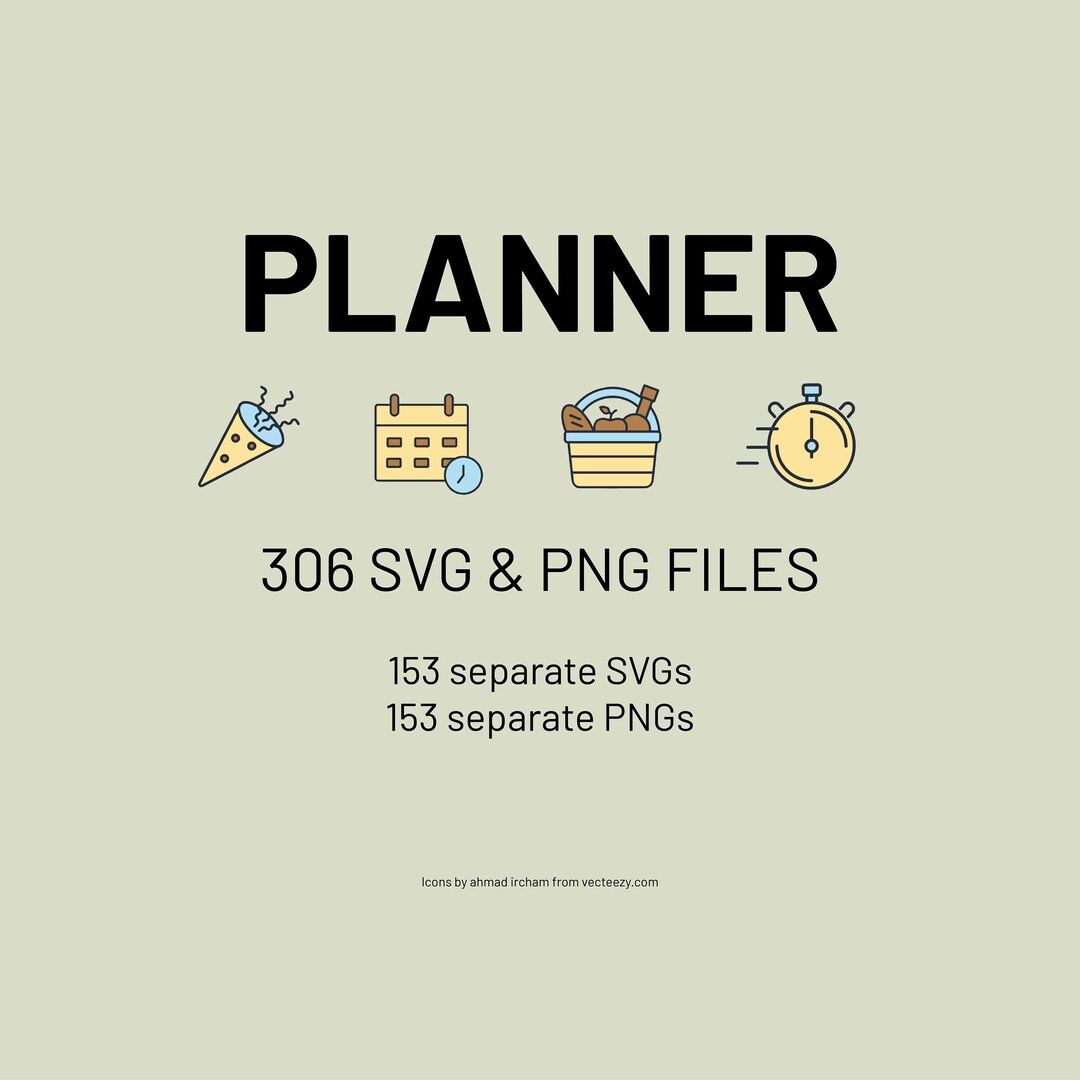 Planner Journal Essentials SVG PNG Files, Digital Download, Words ...