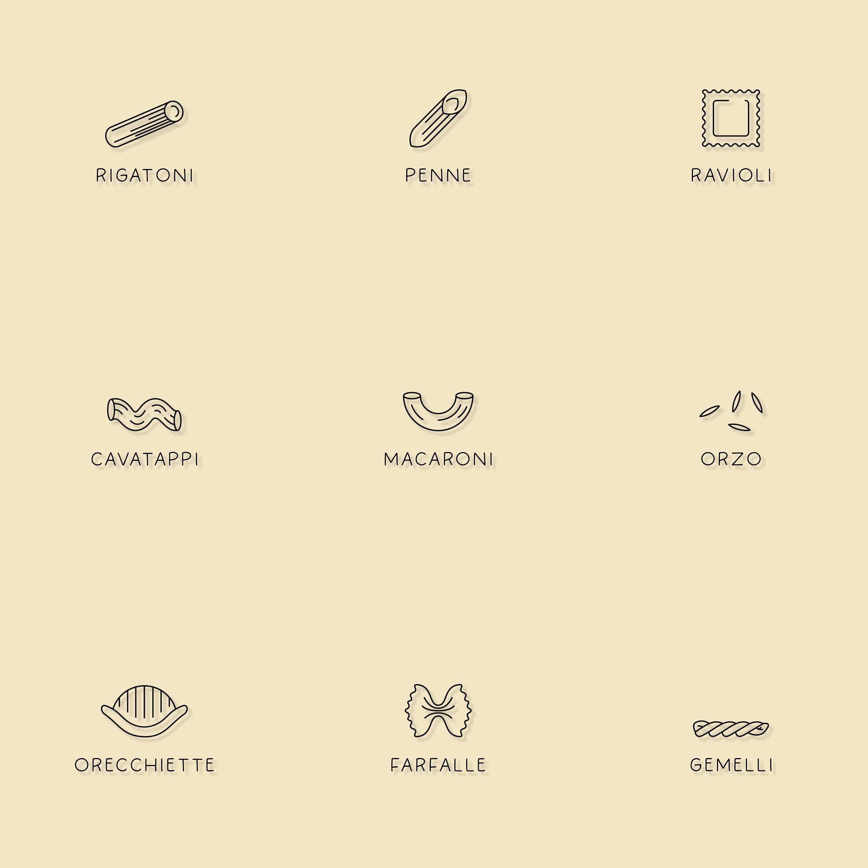 Pasta Shapes Pantry Organization Labels SVG PNG, Pantry Essentials ...