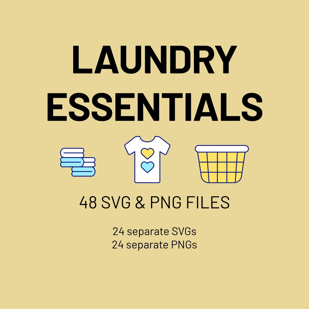 Laundry Room Labels SVG PNG, Laundry Essentials Labels, Laundry ...