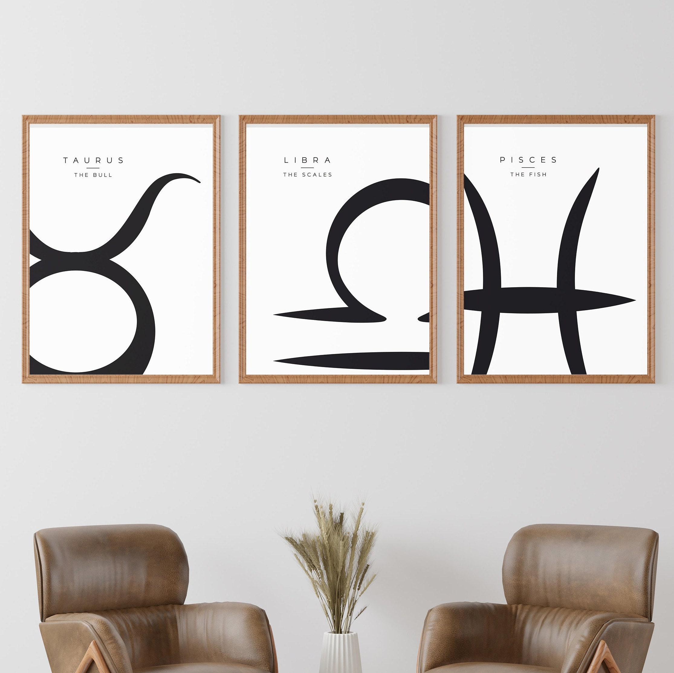 Zodiac Signs Wall Art, Zodiac Symbols Minimalist Design, Astrology ...