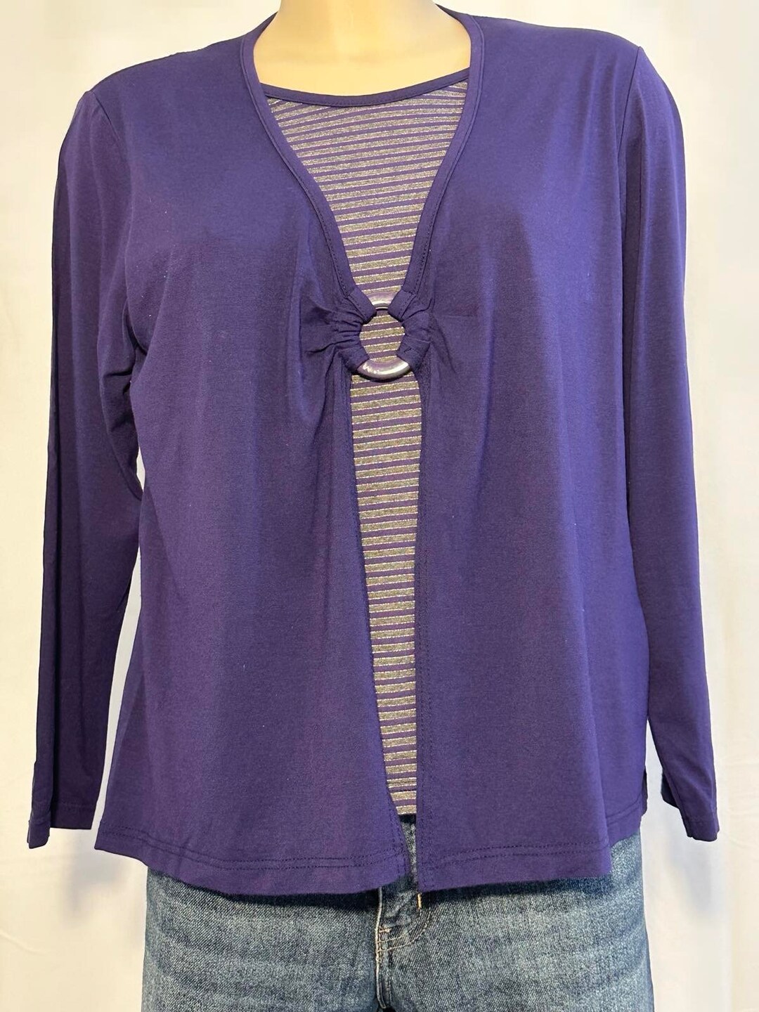 Vintage Purple Blouse in Two Layers & a Plastic Ring, Short Purple ...