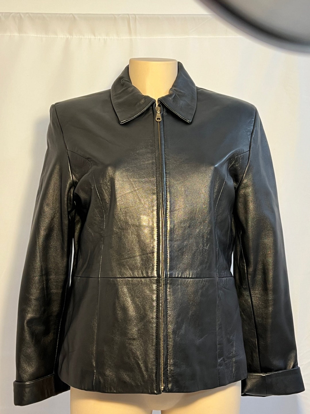 Vintage Genuine Leather Jacket, Leather Mini Coat, Real Leather Top ...