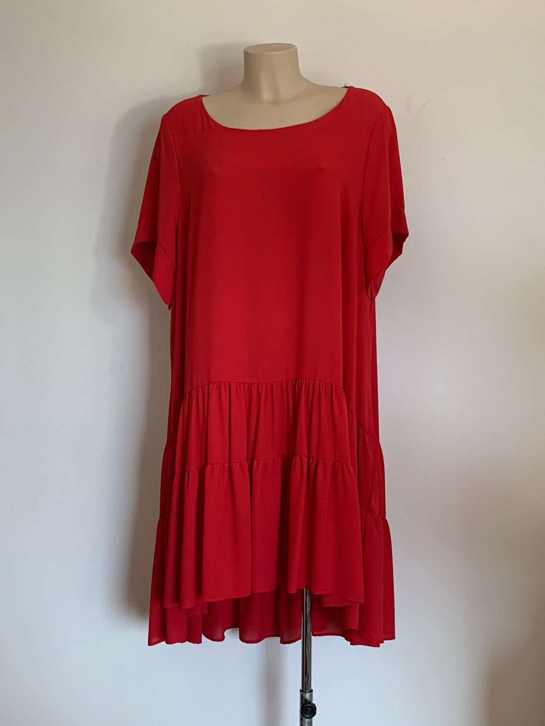 Second Hand Plus Size Dress in Red Color Slightly Longer at the Back ...