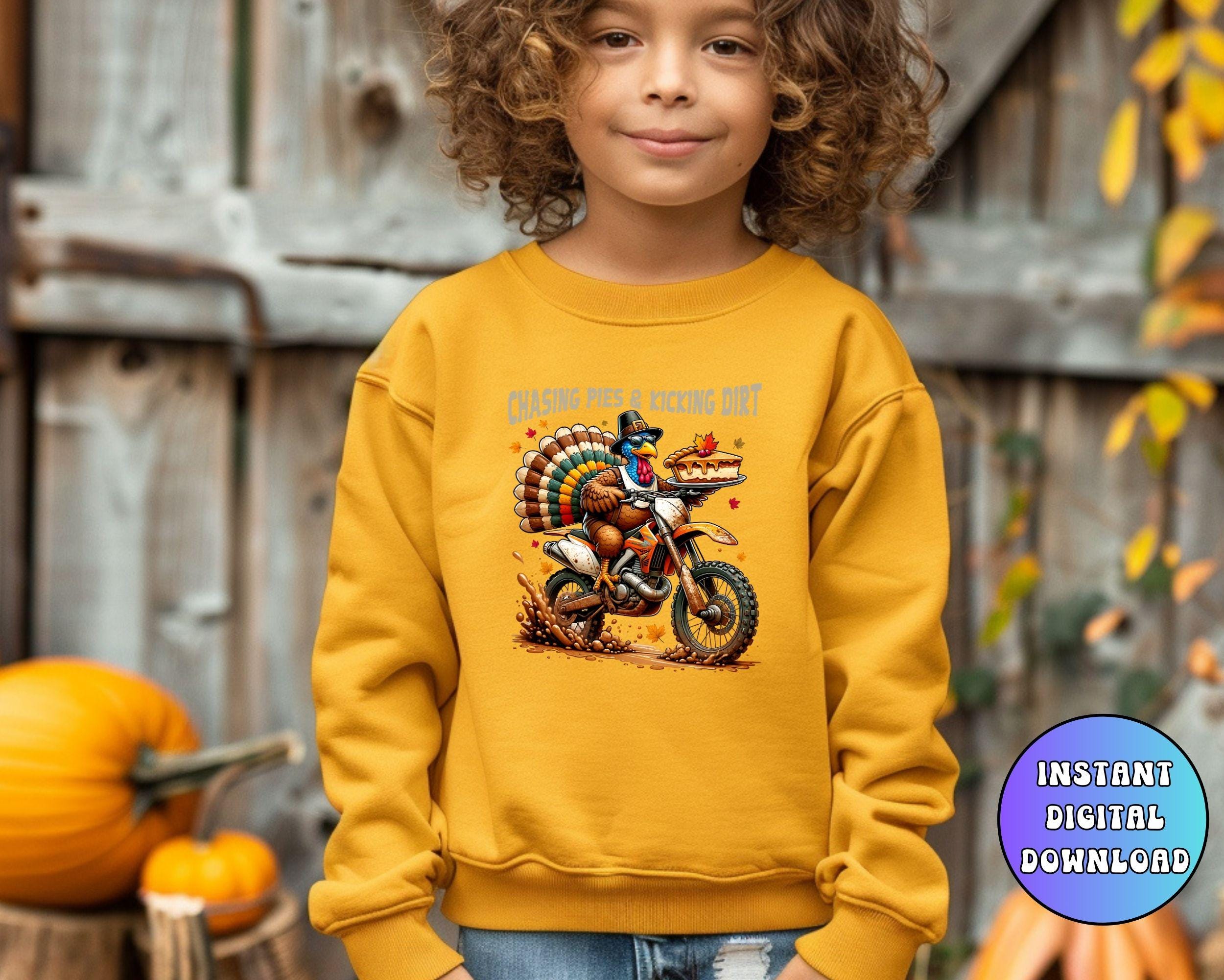 Thanksgiving Turkey Dirt Bike Png,turkey Png,fall Shirt for Kids,gobble ...