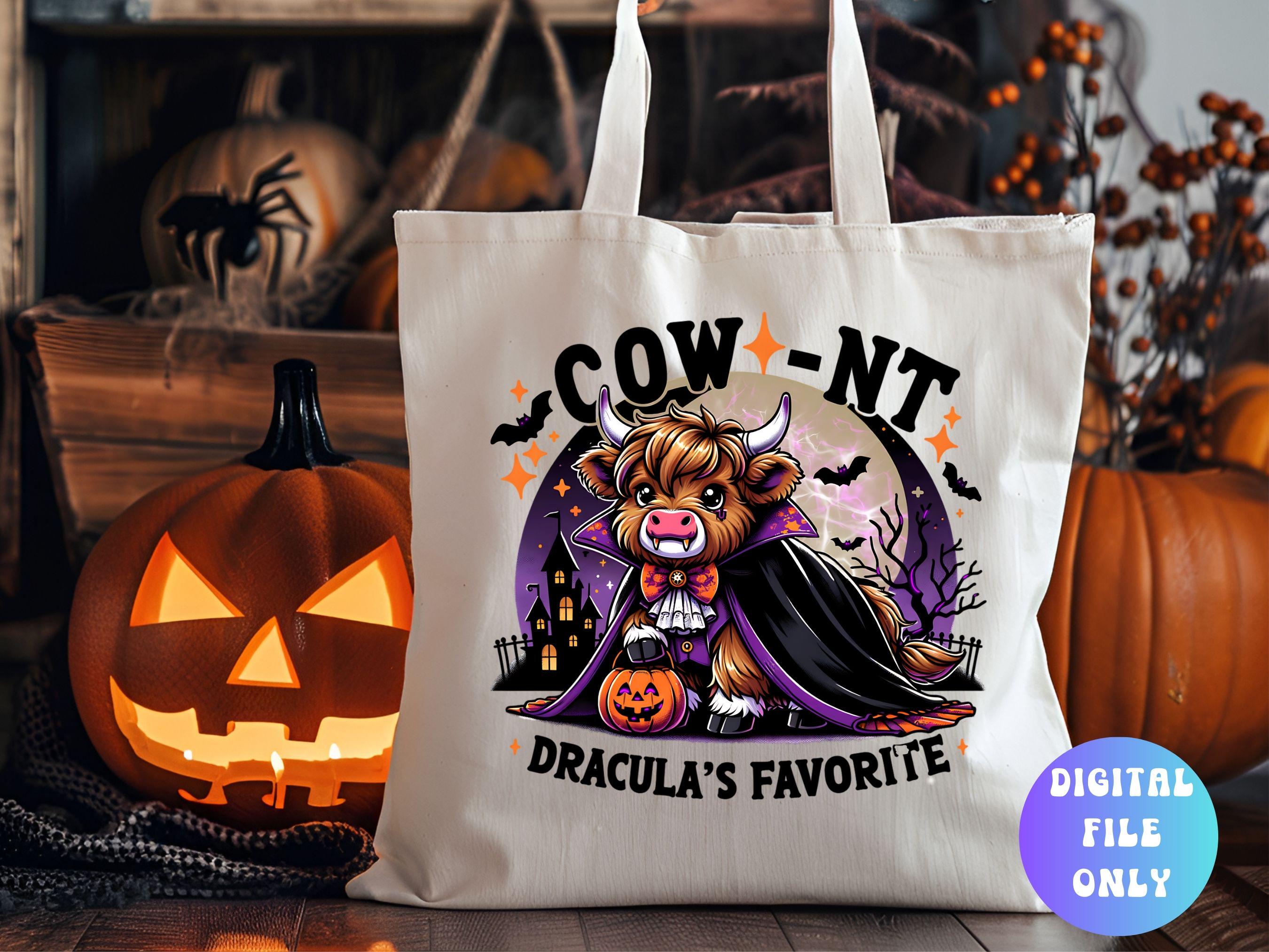 Dracula Highland Cow Halloween PNG, Spooky Fall Clipart (digital ...