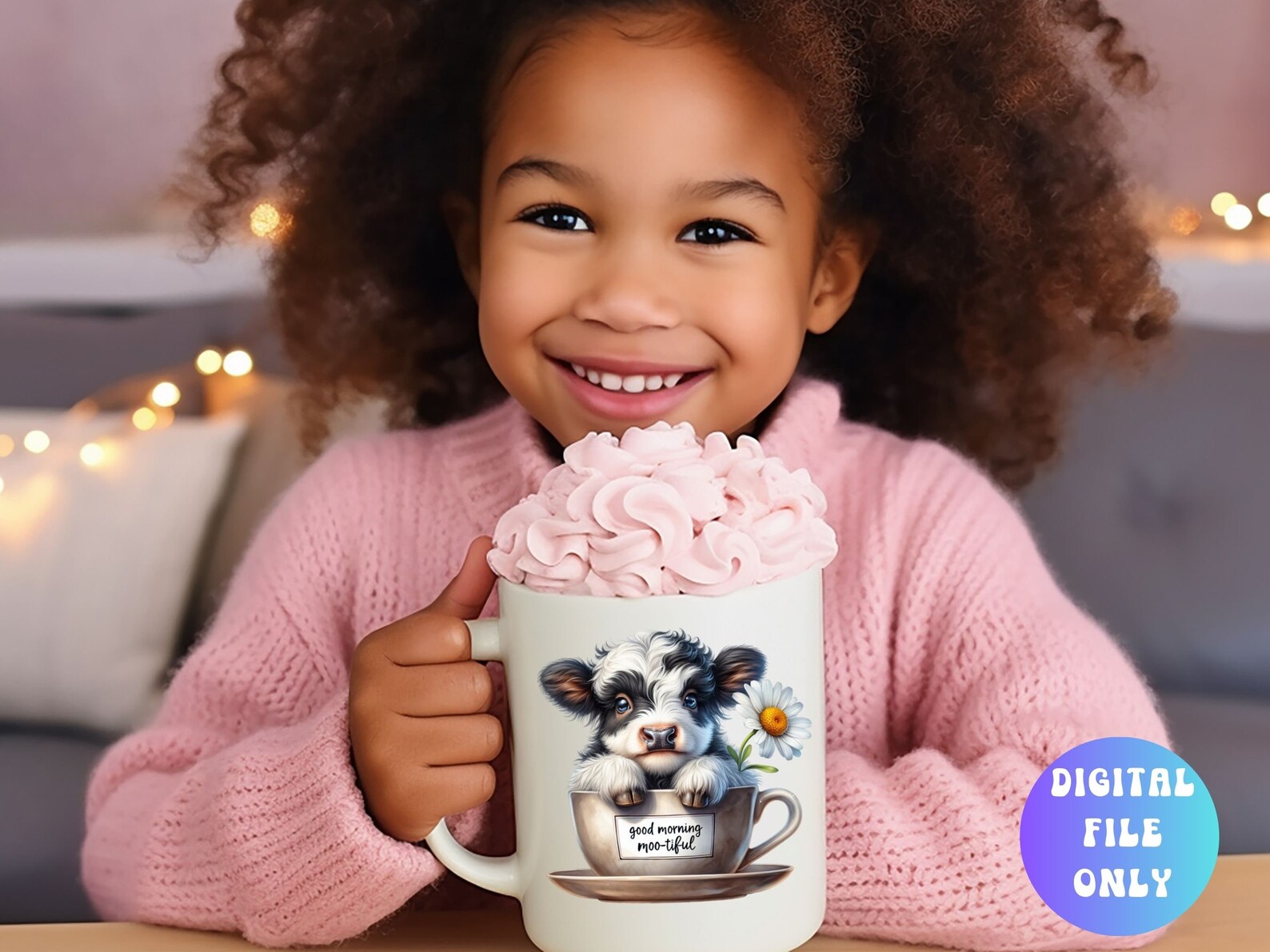 Good Morning Moo-tiful Highland Cow Png, Kitchen Towel Png,trendy Fall ...