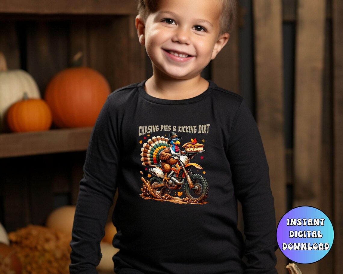 Thanksgiving Turkey Dirt Bike Png,turkey Png,fall Shirt for Kids,gobble ...