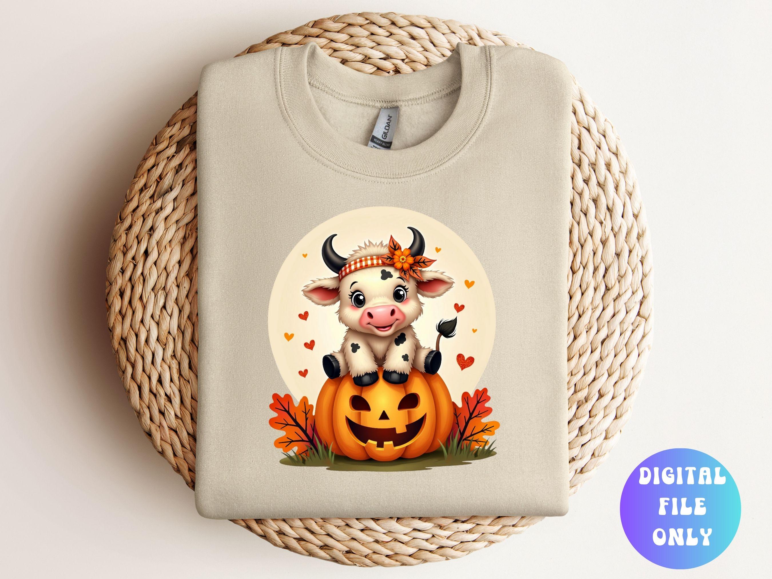 Autumn Highland Cows Clipart, Fall Clipart, Pumpkin Clipart,baby Animal ...