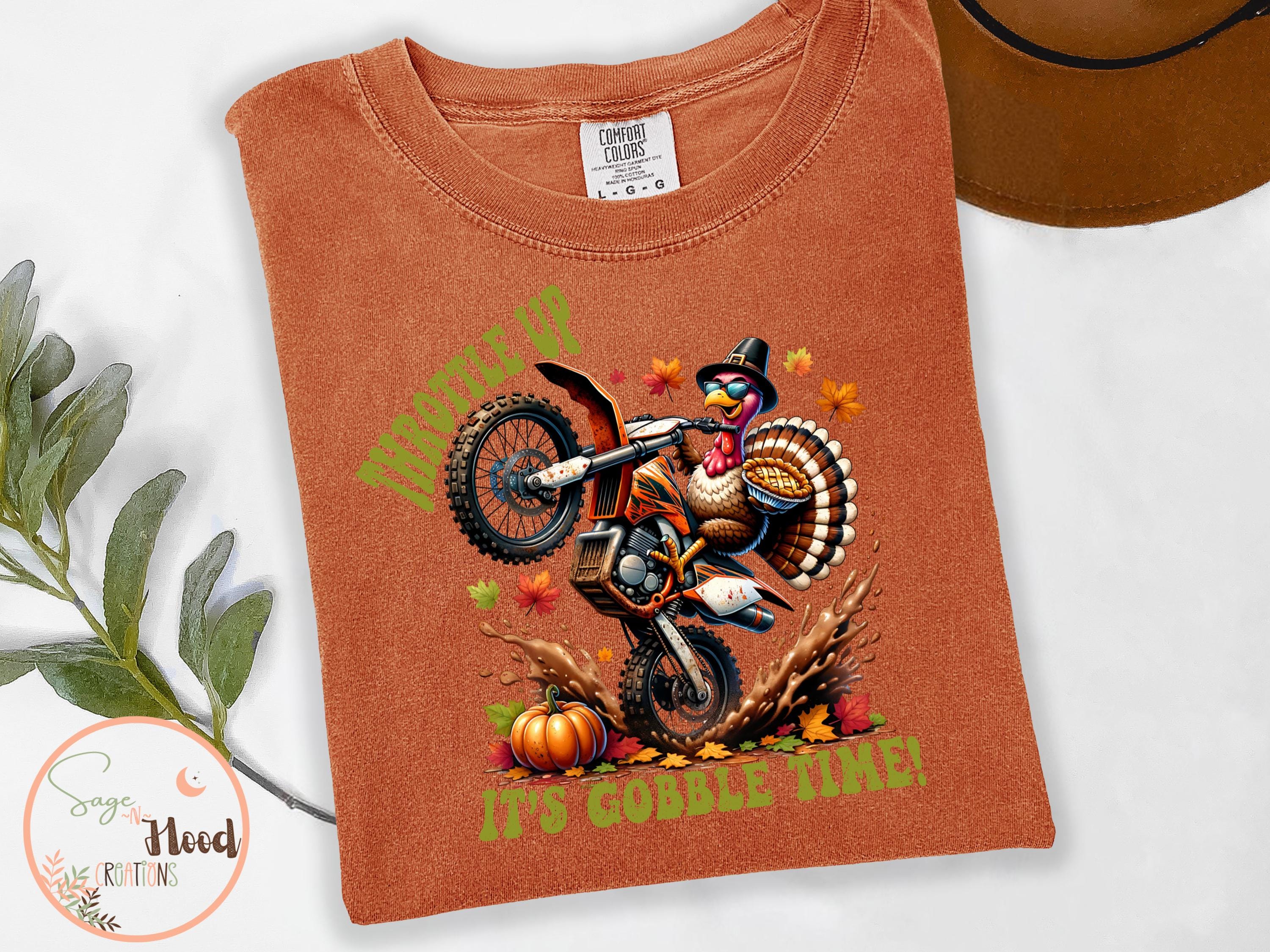 Thanksgiving Turkey Dirt Bike Png,turkey Png,fall Shirt for Kids,gobble ...
