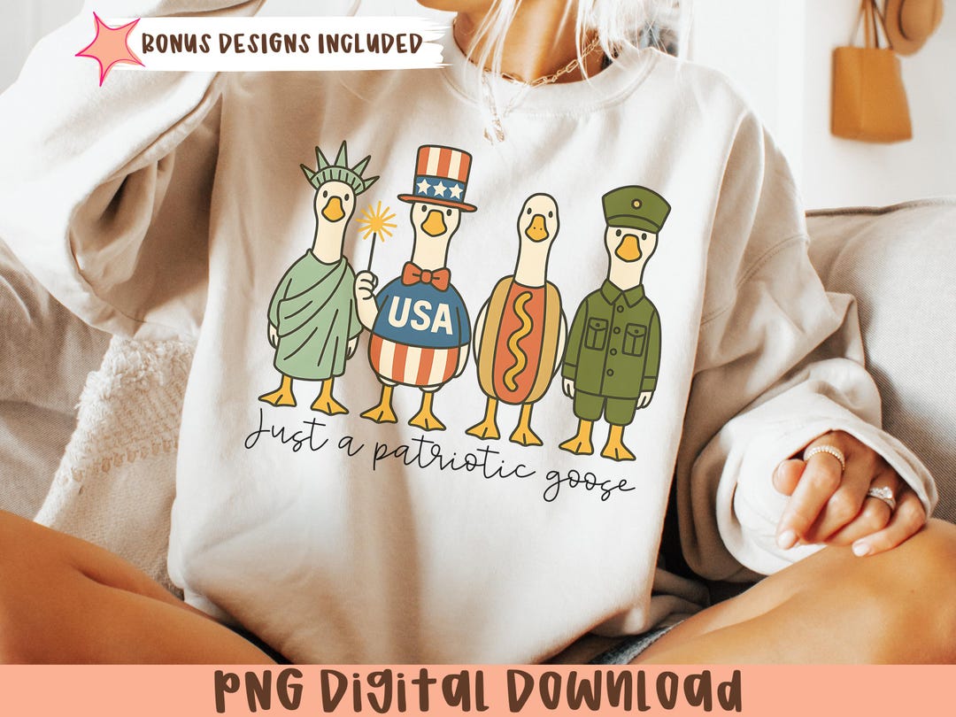 Silly Goose Shirt Design for July 4th Png,usa Png,funny Goose Png ...