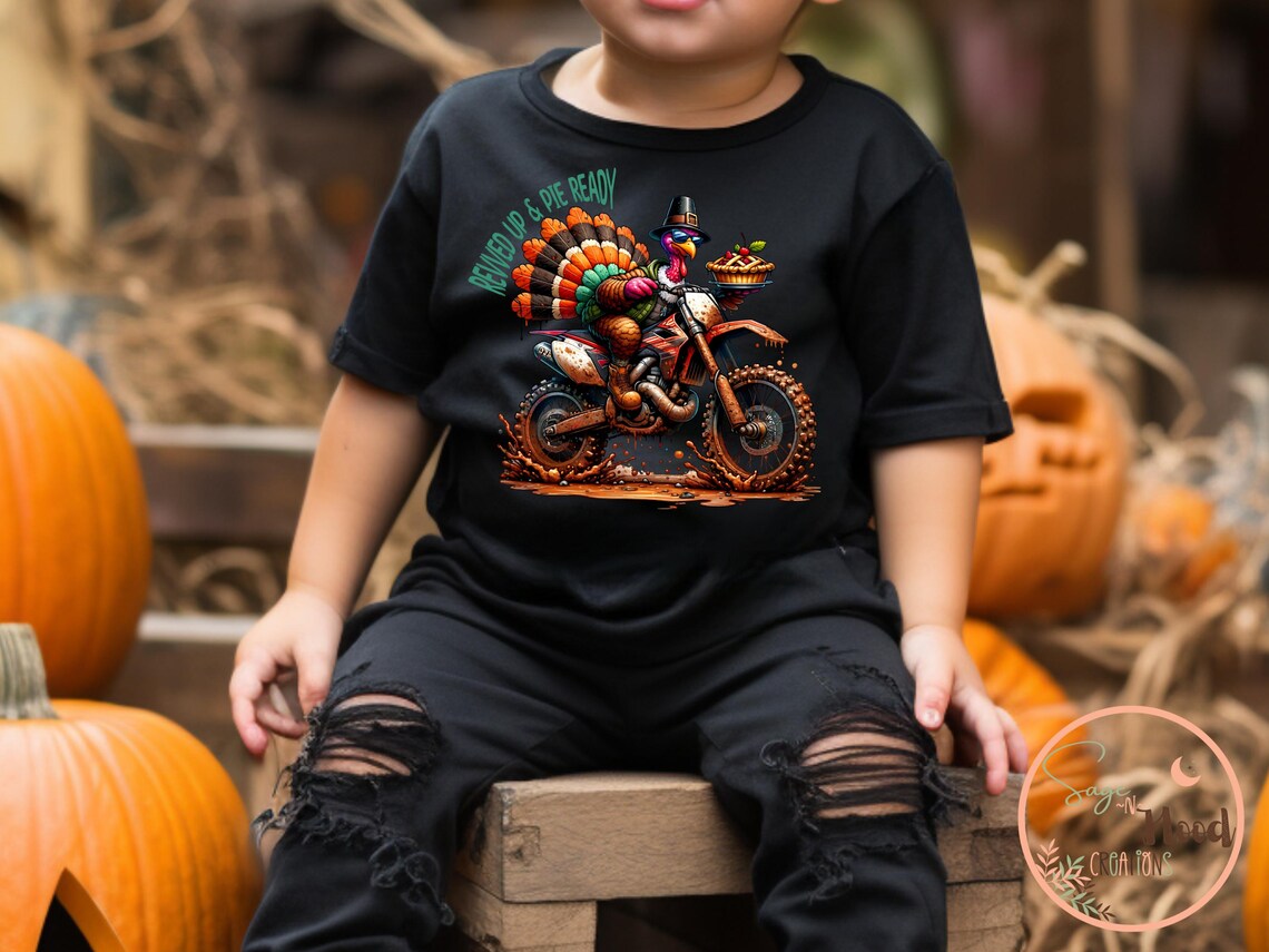 Thanksgiving Turkey Dirt Bike Png,turkey Png,fall Shirt for Kids ...