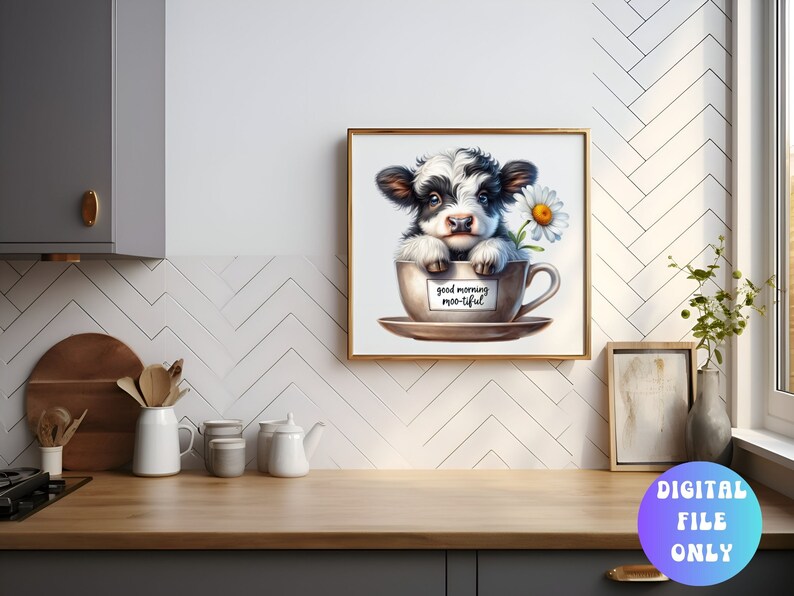 Good Morning Moo-tiful Highland Cow Png, Kitchen Towel Png,trendy Fall ...